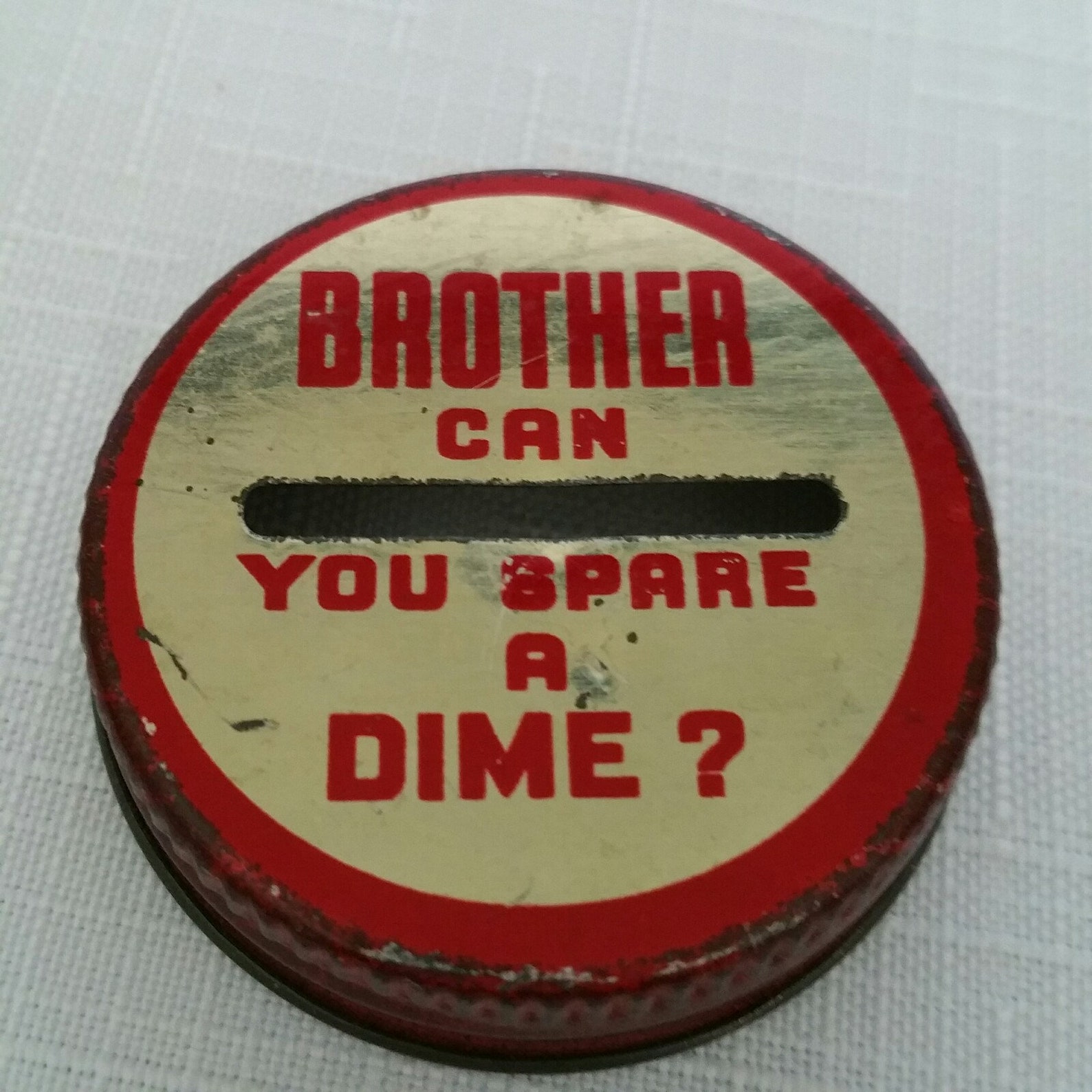 Brother Can You Spare a Dime Glass Piggy Bank | Etsy