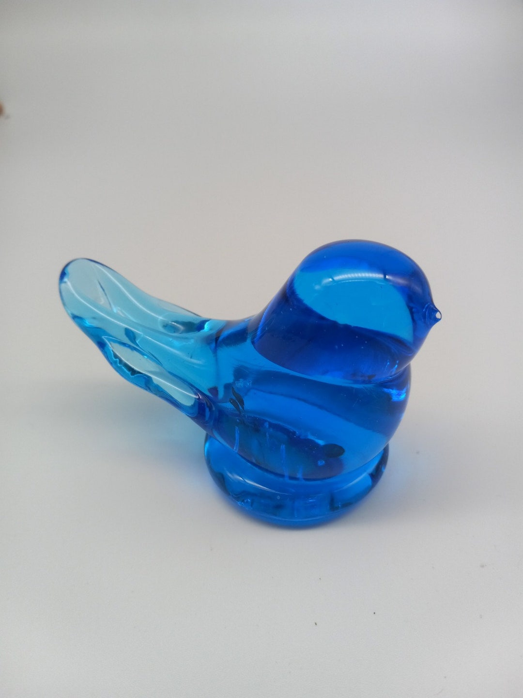Cobalt Blue Hand Blown Art Glass Bird. 1980's - Etsy