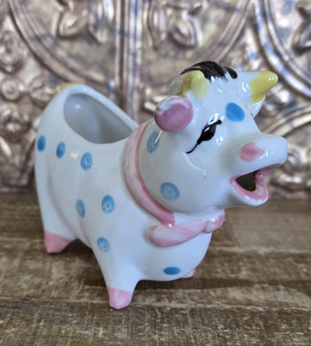 Blue Polka Dot Cow Creamer - Etsy