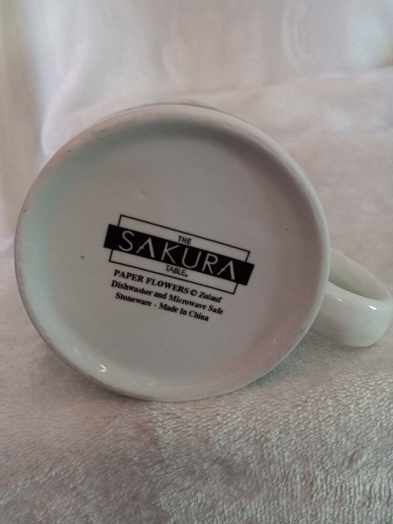 Set of 4 Stoneware Mugs the Sakura Table Paper Flowers Design | Etsy