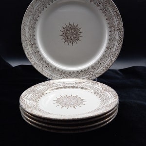 Stetson Greek Key & Shields 22K Gold. 4 Saucers and 1 Plate - Etsy