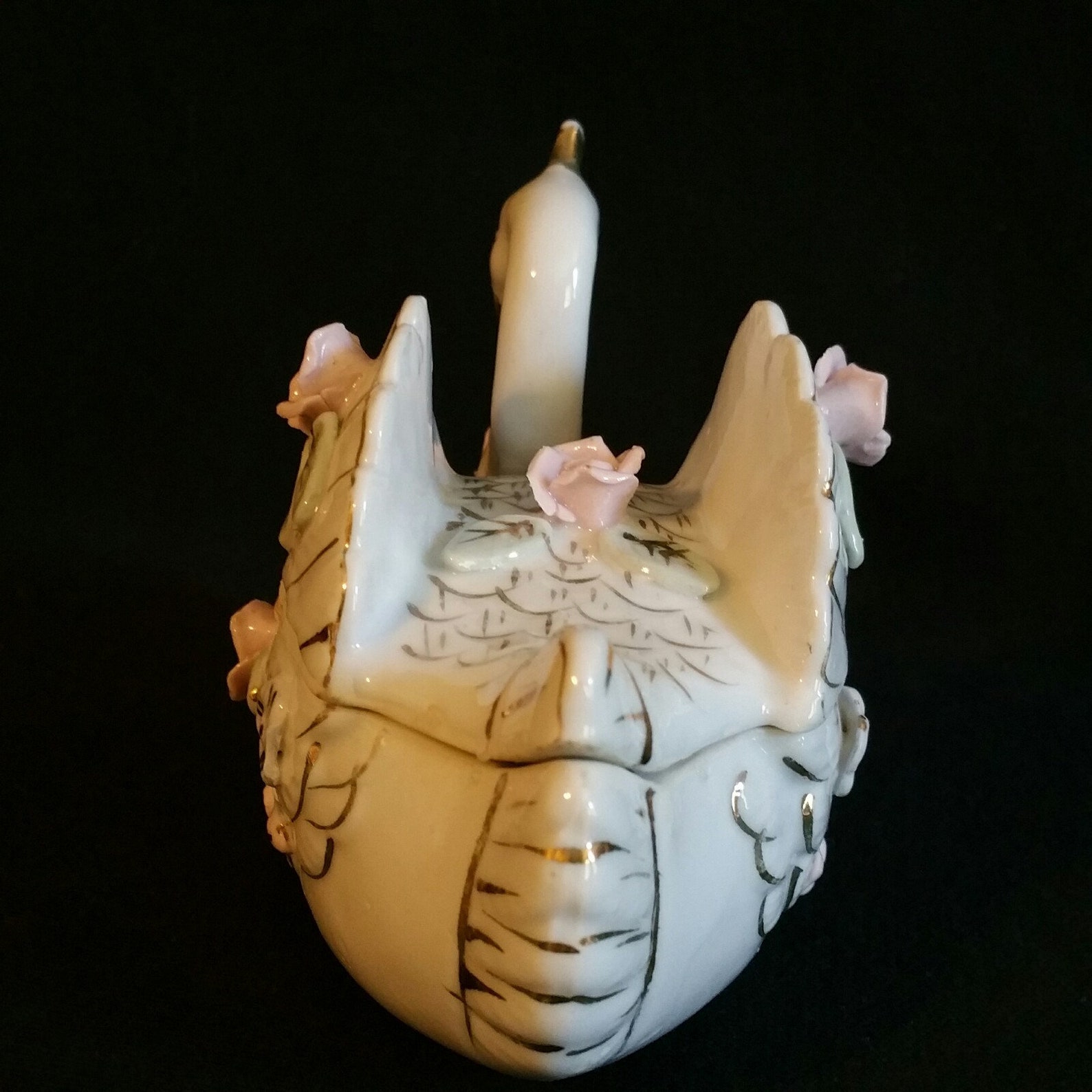 Vintage Porcelain Swan Trinket Box | Etsy