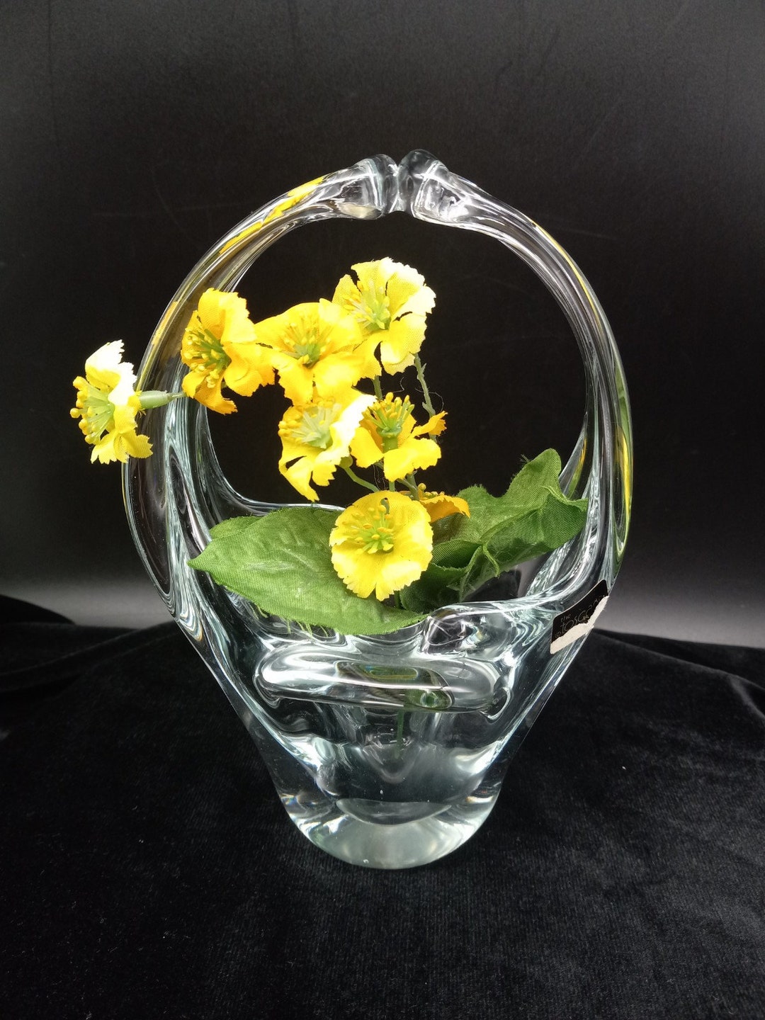 Toscany Collection Crystal Art Glass Basket/vase - Etsy