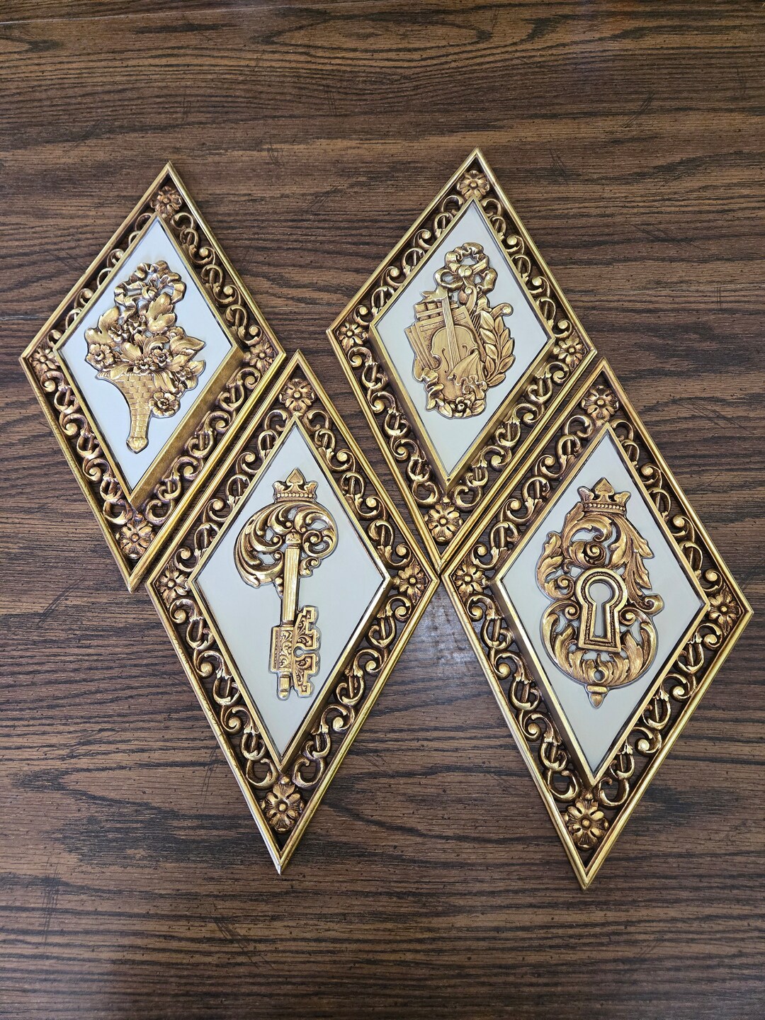 Dart Diamond Shape Wall Plaques, Set of 4 MCM BOHO, 1970's - Etsy