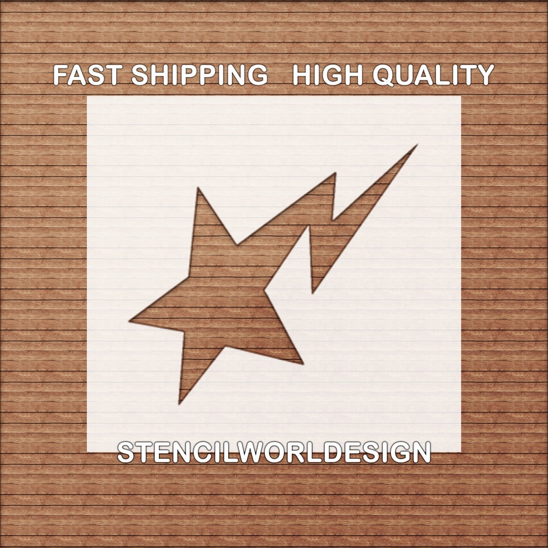 Ape Star Shooting Star Symbol Reusable Stencil - for Clothes Food ...