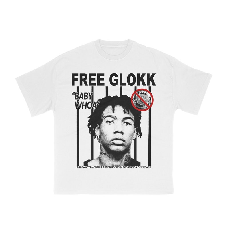 Glokk40spaz GL4 Spaz Mugshot Hip Hop Merch Rapper Designer Fashion T ...