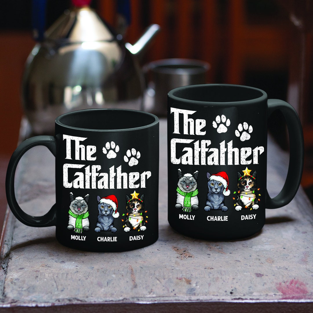 Personalized the Catfather Mug Custom Cat Name Mug Cat Dad - Etsy