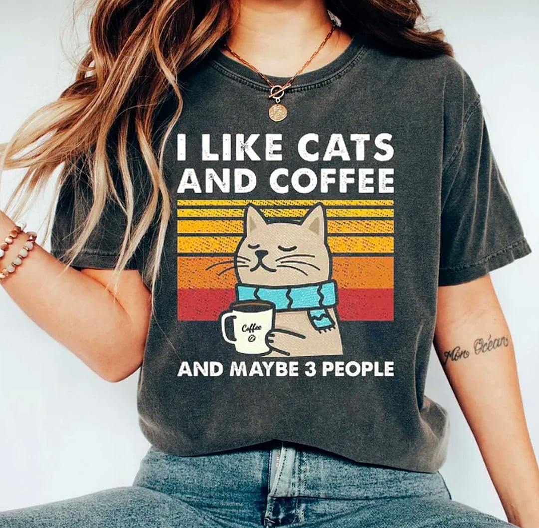 Retro Vintage Cats Lover T-shirt Womens I Like Cats and - Etsy