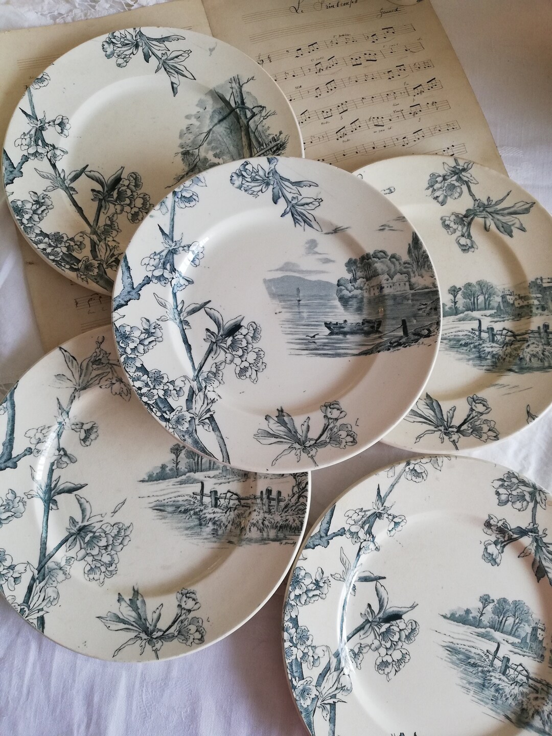 Flat Ironstone Cherry Creil and Montereau - Etsy