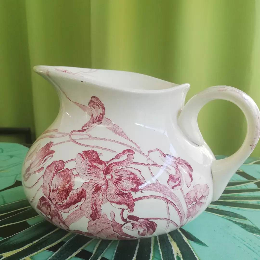 Pitcher / Bathroom Broc K G Luneville in Pink Iron Earth / French ...