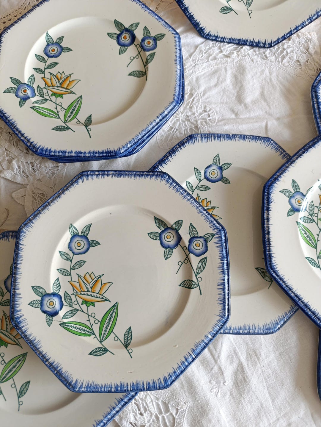 Ironstone Plate Longwy Octagonal / Longwy Octagonal Dessert Plate - Etsy