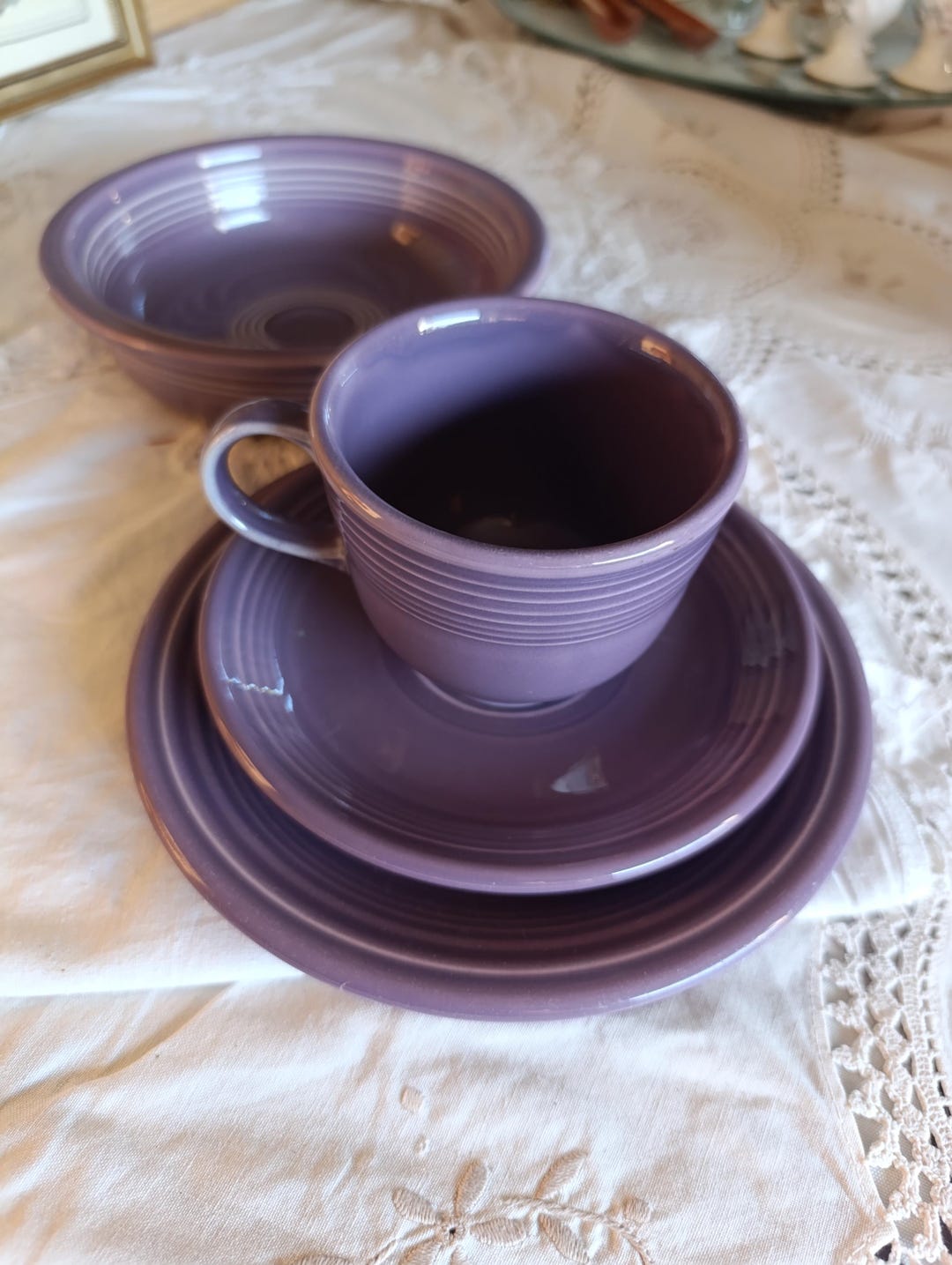 Fiestaware Lilac Cup Saucer Rare 1993 Purple Homer Laughlin Vintage - Etsy
