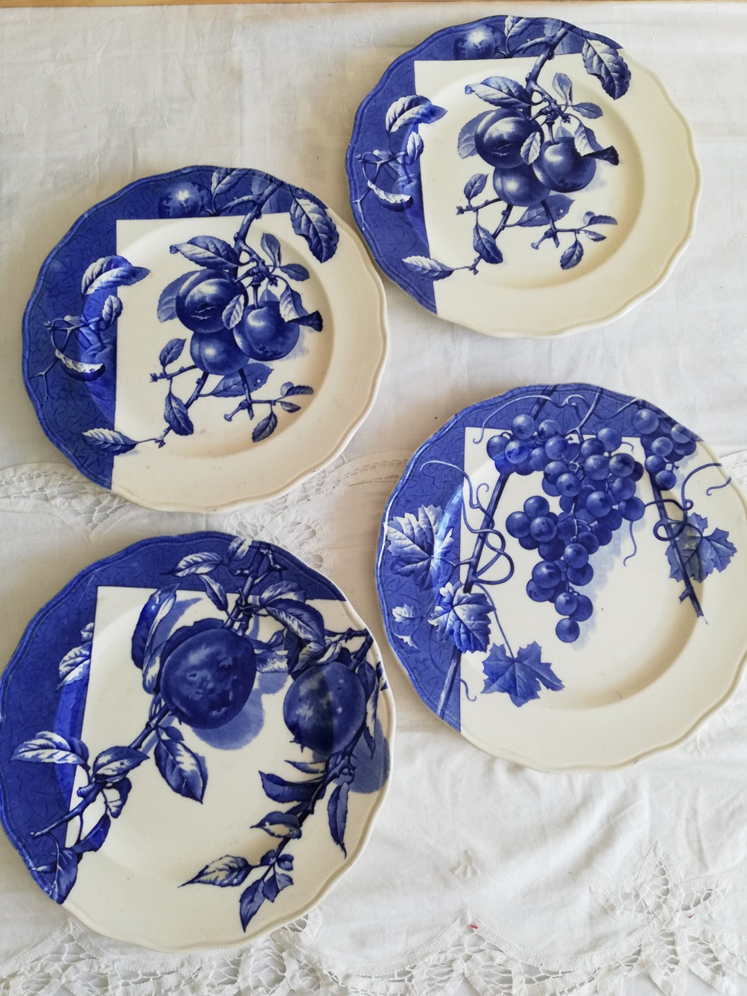 4 Rare Old BWM Et Cie Gainsboro Plates / Ironstone Plates Brown ...