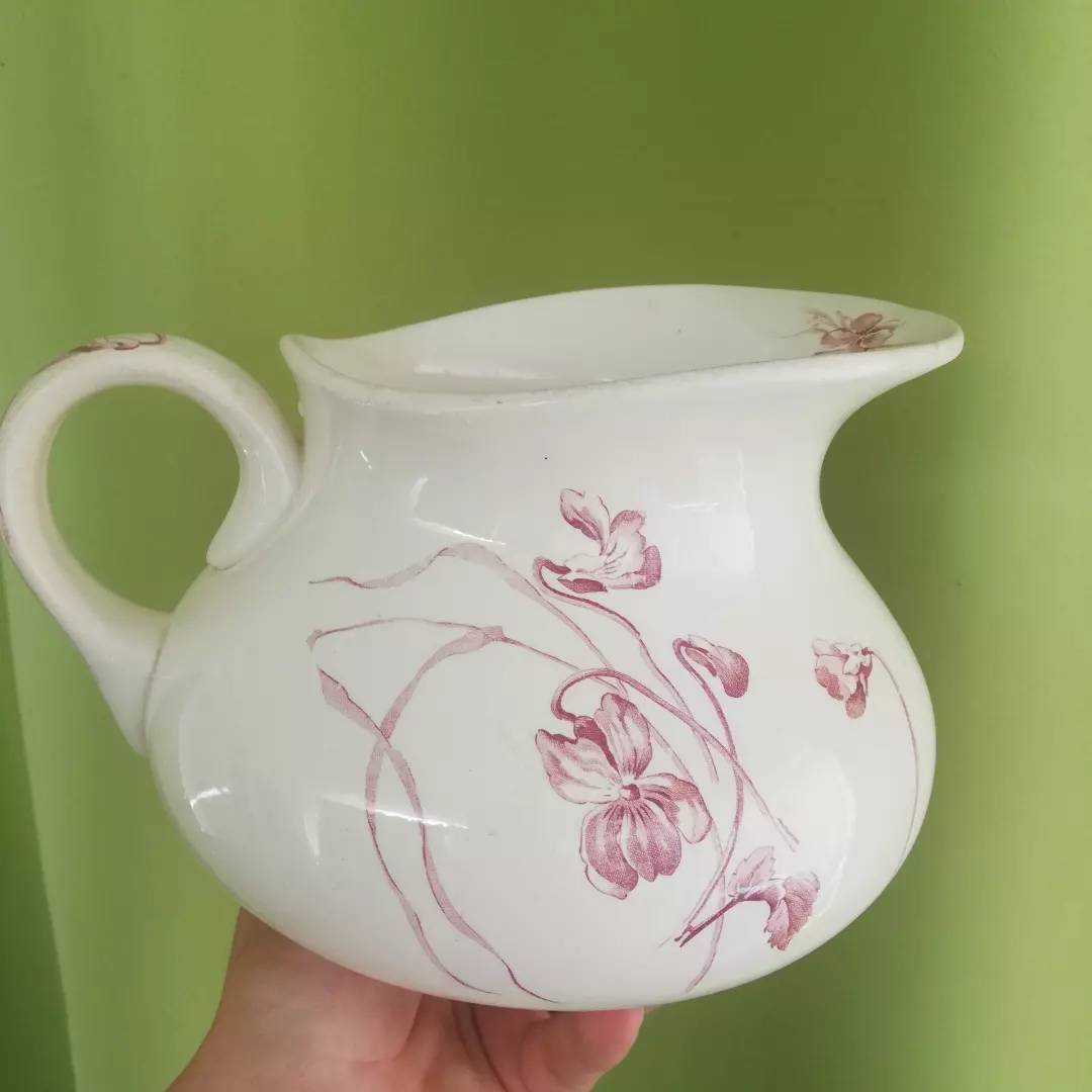 Pitcher / Bathroom Broc K G Luneville in Pink Iron Earth / French ...