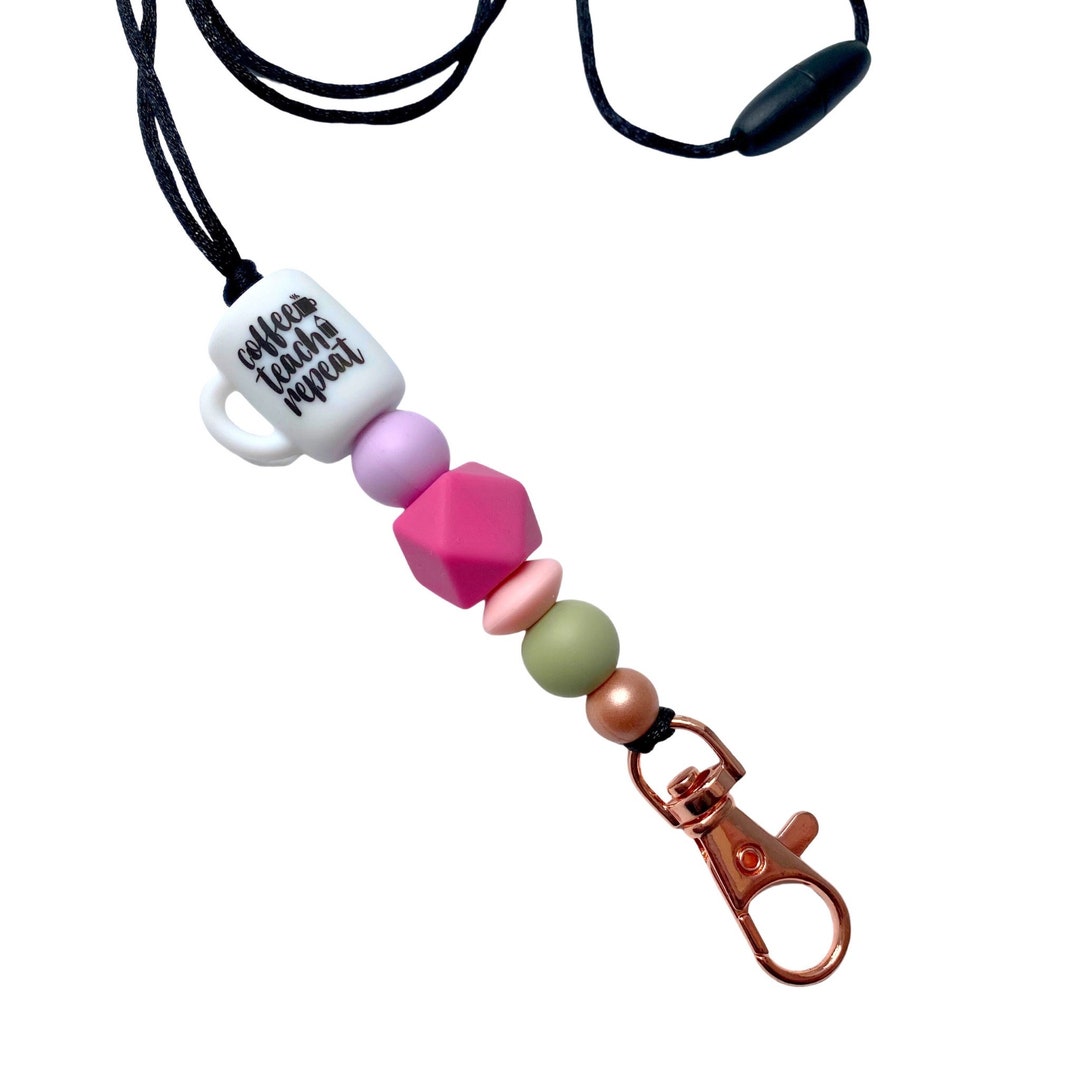Lanyard Teacher Mug Lanyard, Teacher Lanyard, Silicone Bead Lanyard ...