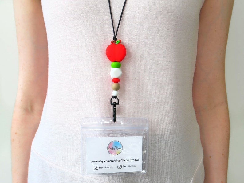 Lanyard Apple Lanyard Teacher Lanyard Silicone Bead - Etsy