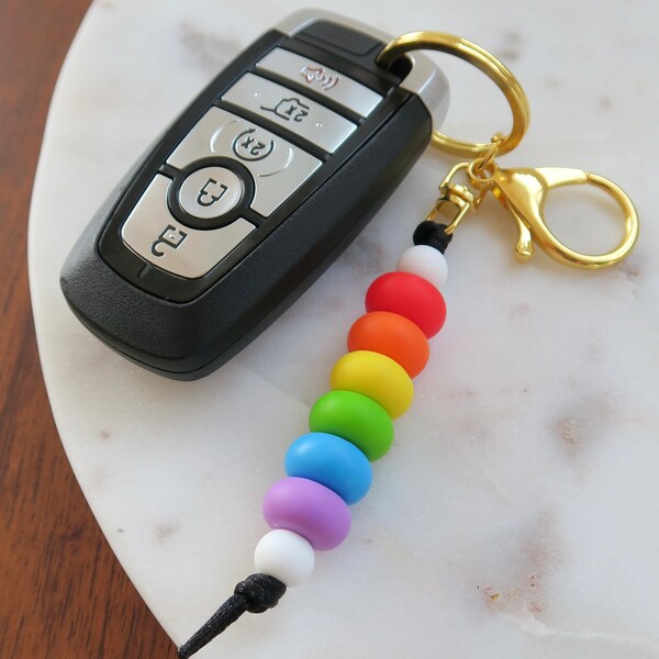 Rainbow Keychain - Etsy
