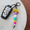 Silicone Bead Keychain - Grey Marble, Taupe, Blue, Rose Gold - Beaded ...