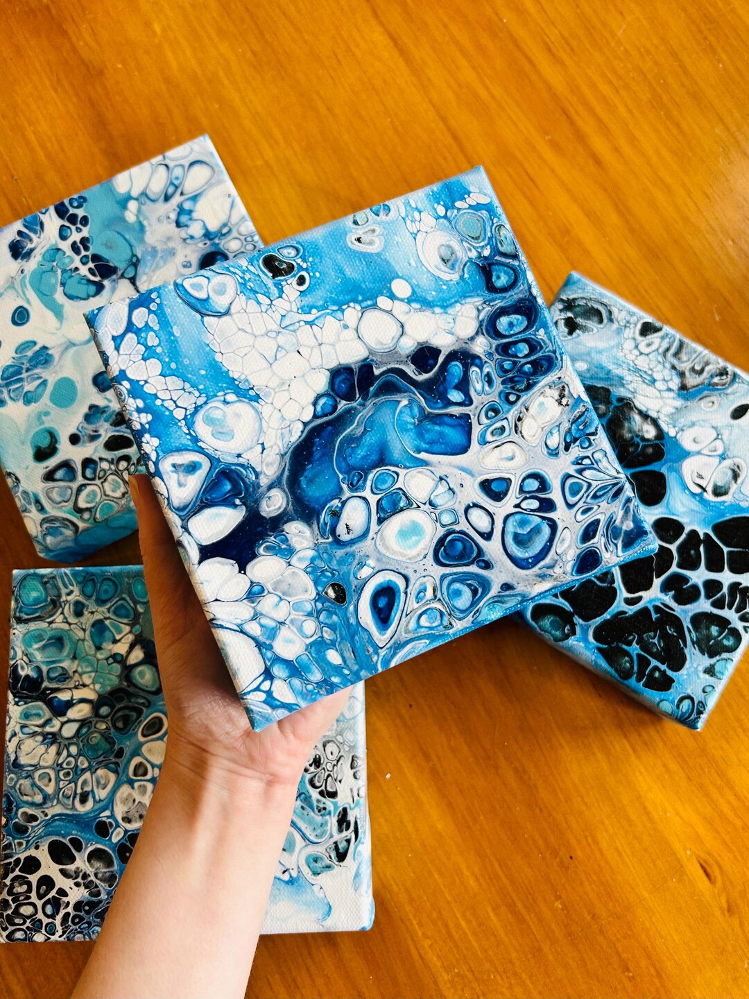 Small Vibrant Blue Abstract Art - Etsy