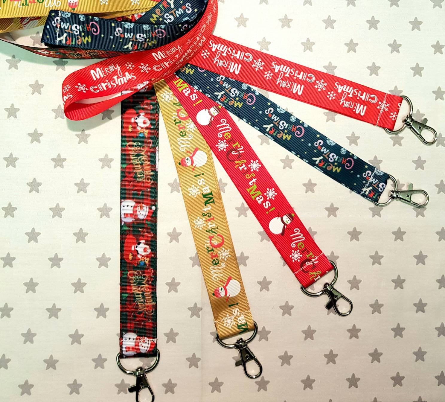 Christmas Lanyards Festive Lanyard Santa Snowflake Merry - Etsy UK