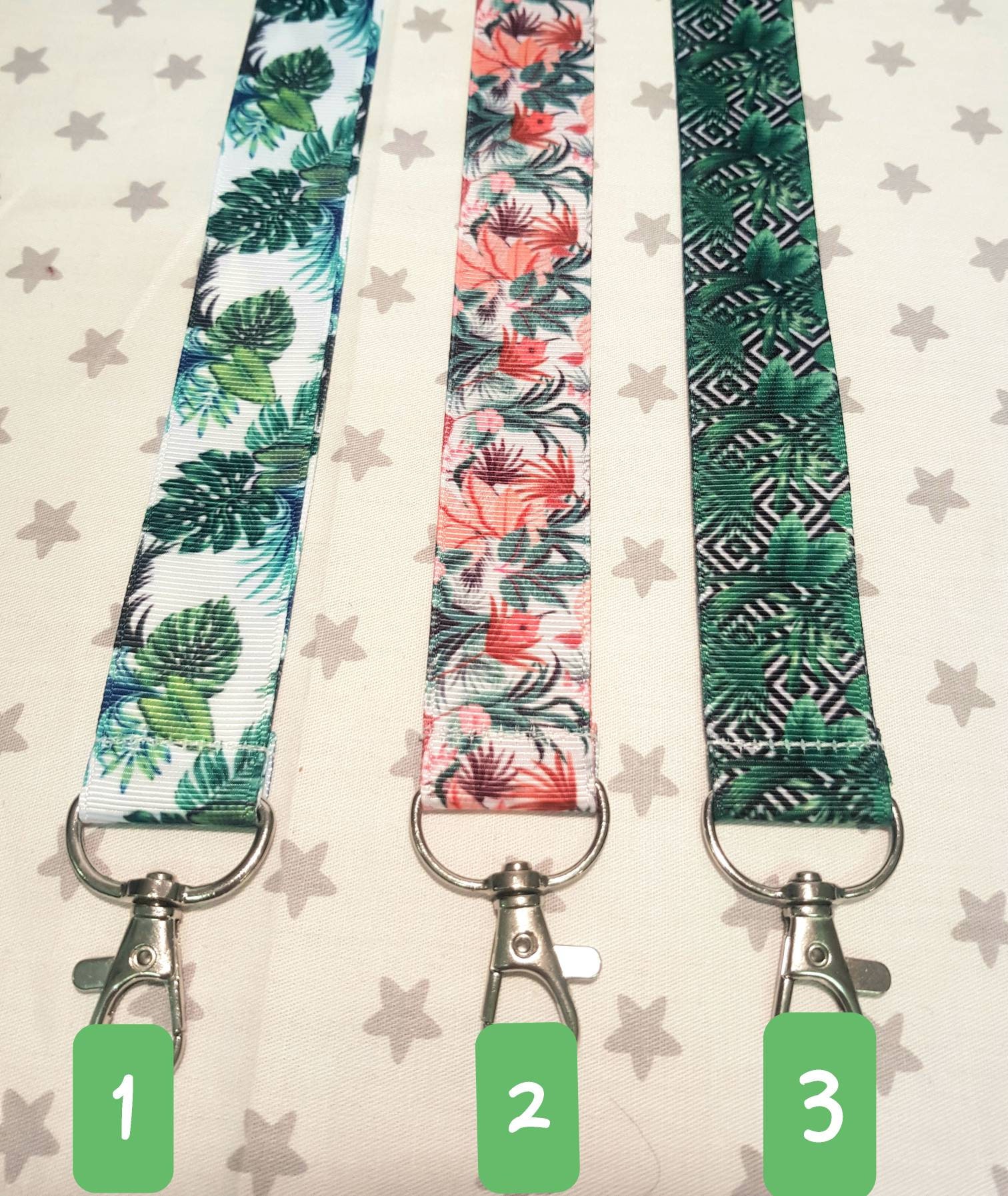 Tropical Lanyard Palm Jungle Green Lanyards - Etsy