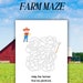 Farm Maze // Farm Activity Printable, Farm Animals Activities, Barnyard ...