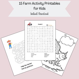 Farm Activity Printable // Farm Coloring Pages Kids - Etsy