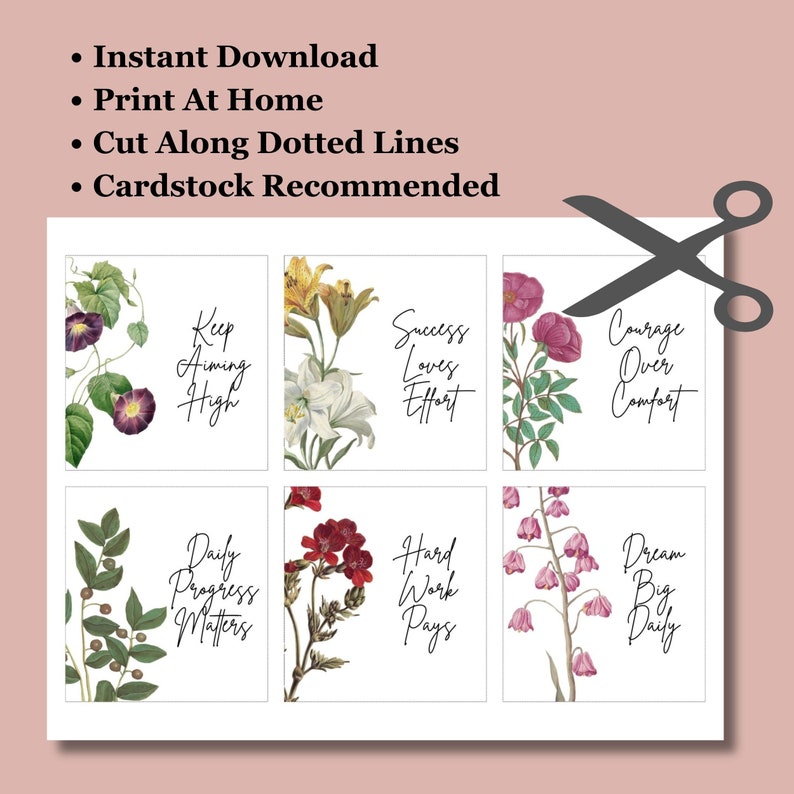 Affirmation Station Cards, Vintage Floral Affirmation Deck, I Am Enough ...