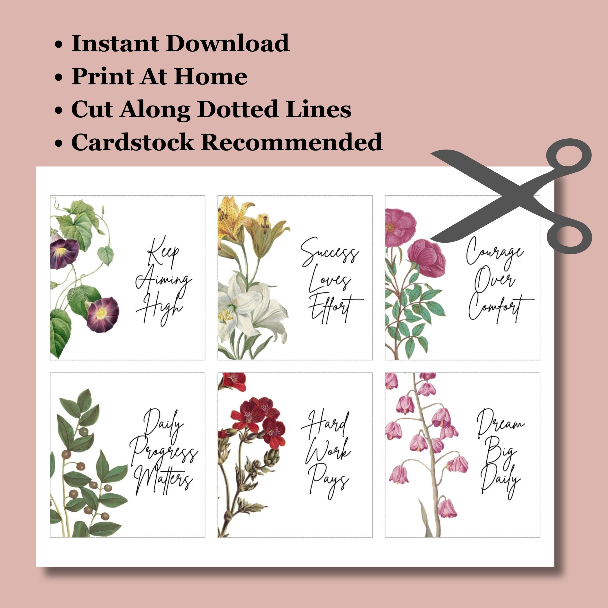 Affirmation Station Cards, Vintage Floral Affirmation Deck, I Am Enough ...