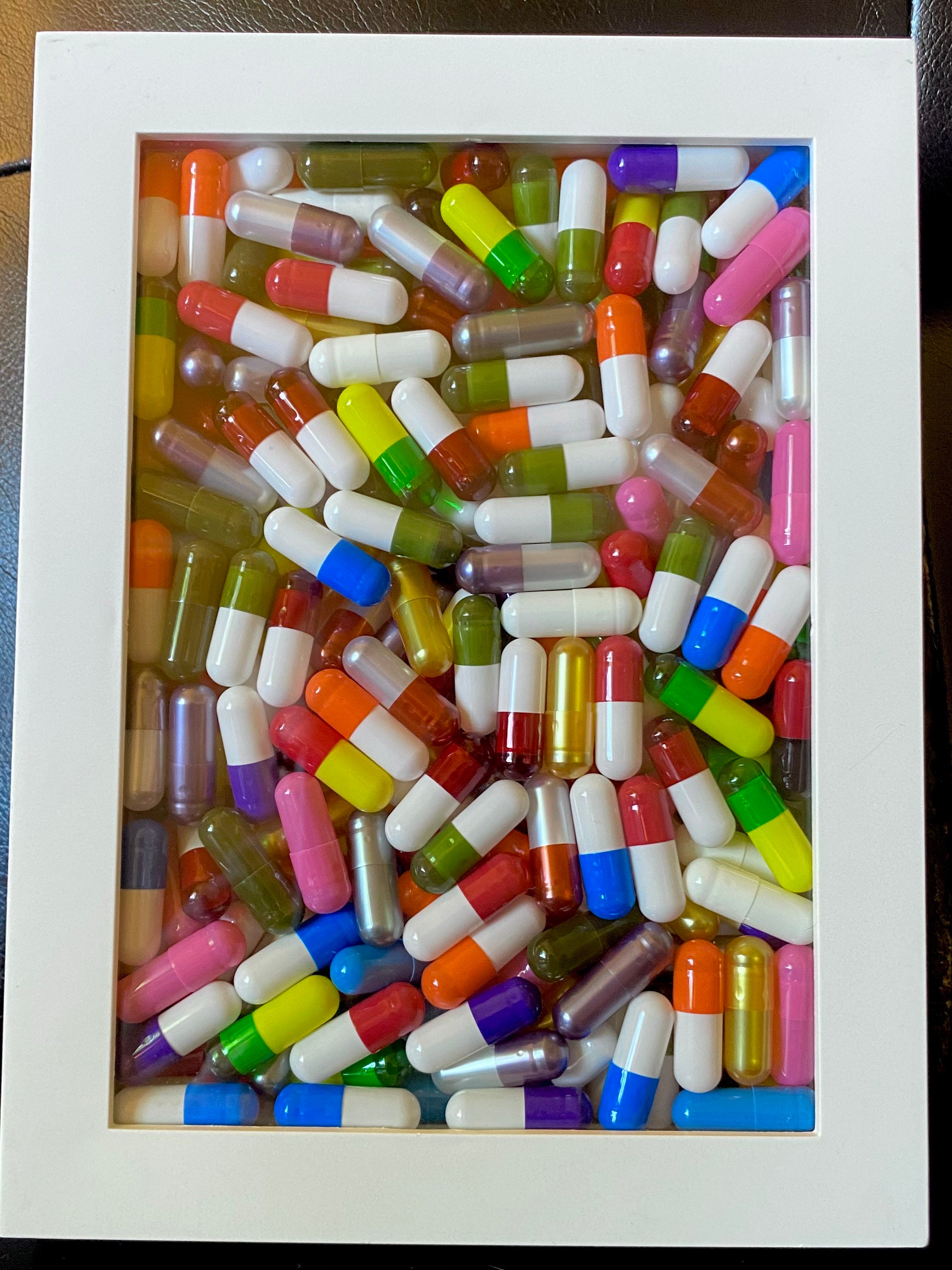 Framed Multicolor Pill Capsules in Shadow Box 5x7 - Etsy