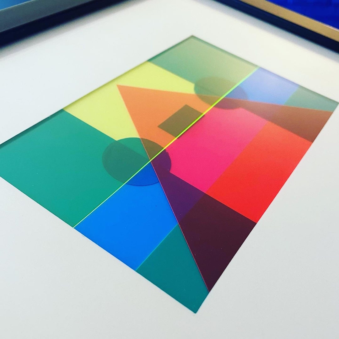 Bauhaus Style Cassette Tape Translucent Mosaics (framed 8”x10”) - Etsy