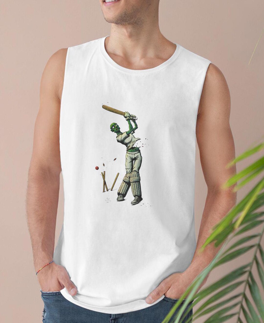 Cool Zombie Bro Cricket SINGLET | Funny Gift | Sports Lovers | Unisex ...