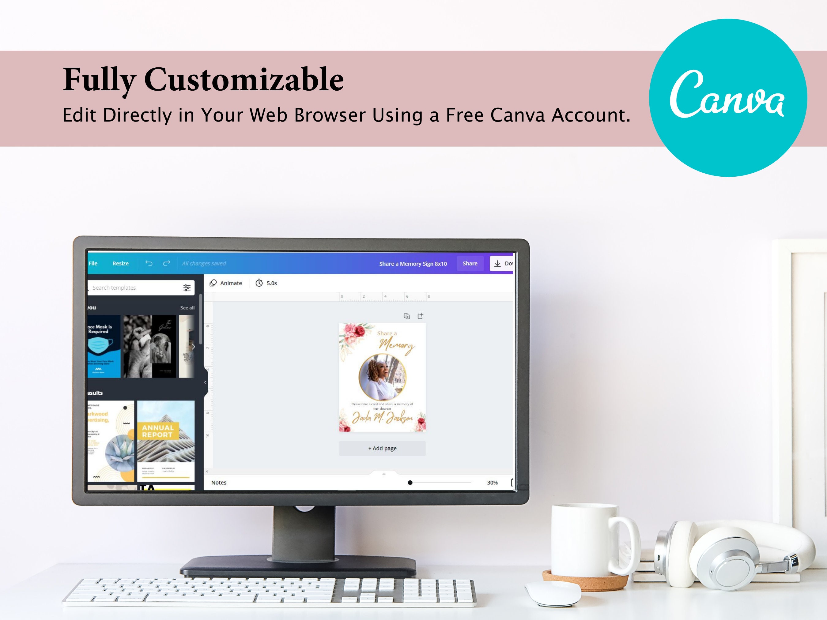 Share a Memory Sign and Card Template Printable Funeral Template ...