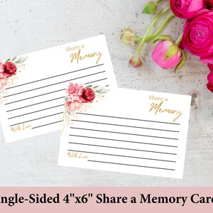 Share a Memory Sign and Card Template | Printable Funeral Template ...