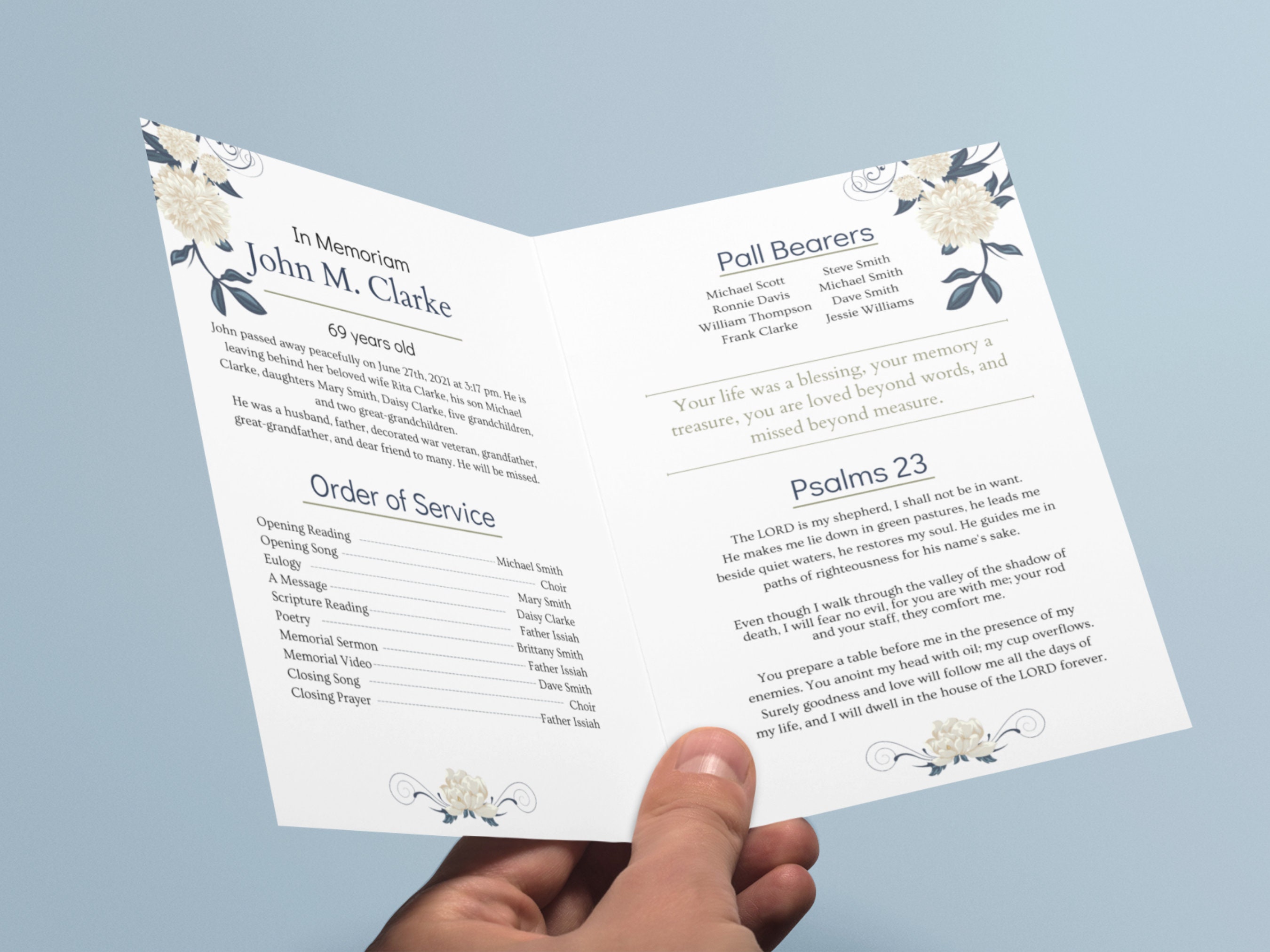 Christian Funeral Template, Religious Funeral Program Template ...