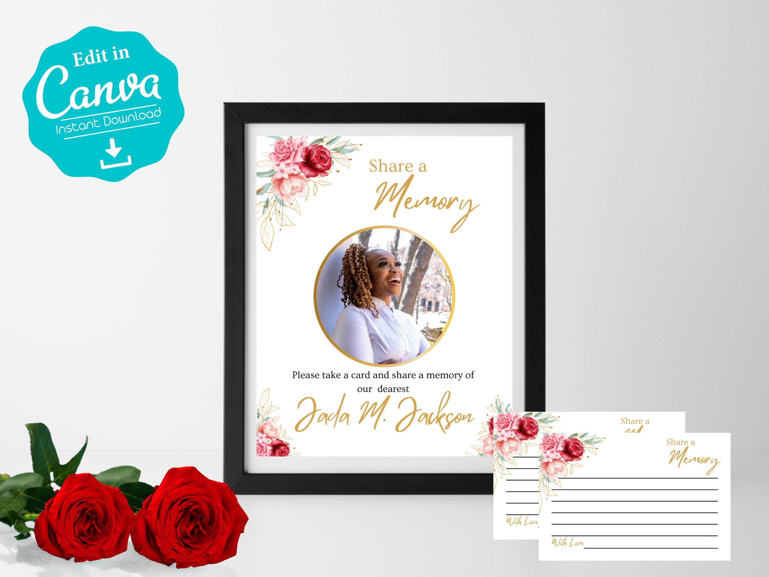 Share a Memory Sign and Card Template | Printable Funeral Template ...