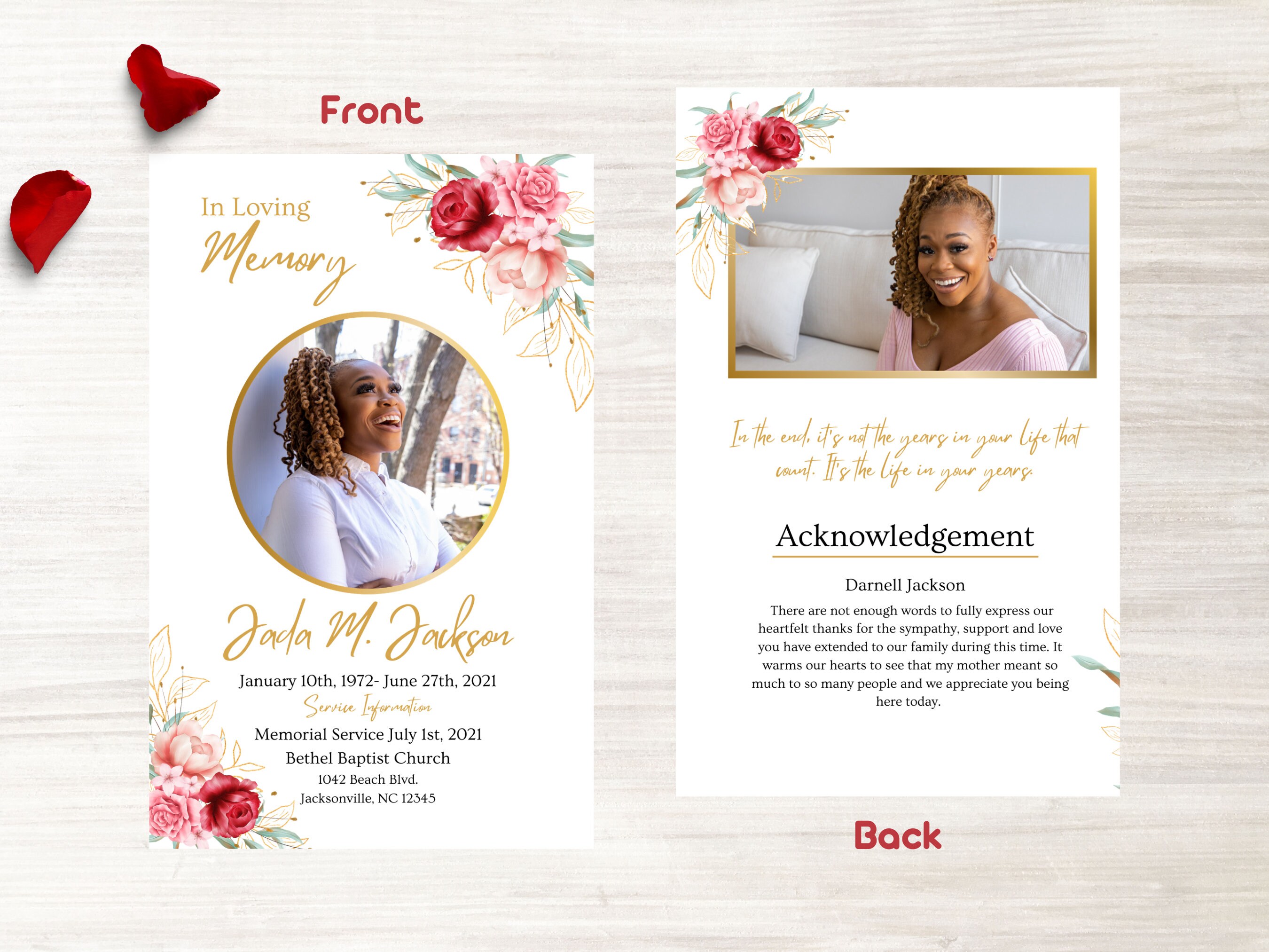 Canva Funeral Program Template, Obituary Template, Funeral Template for ...