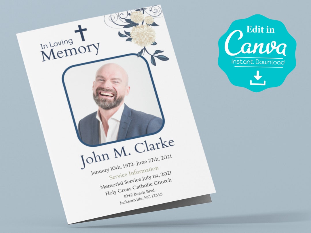 Christian Funeral Template, Religious Funeral Program Template ...