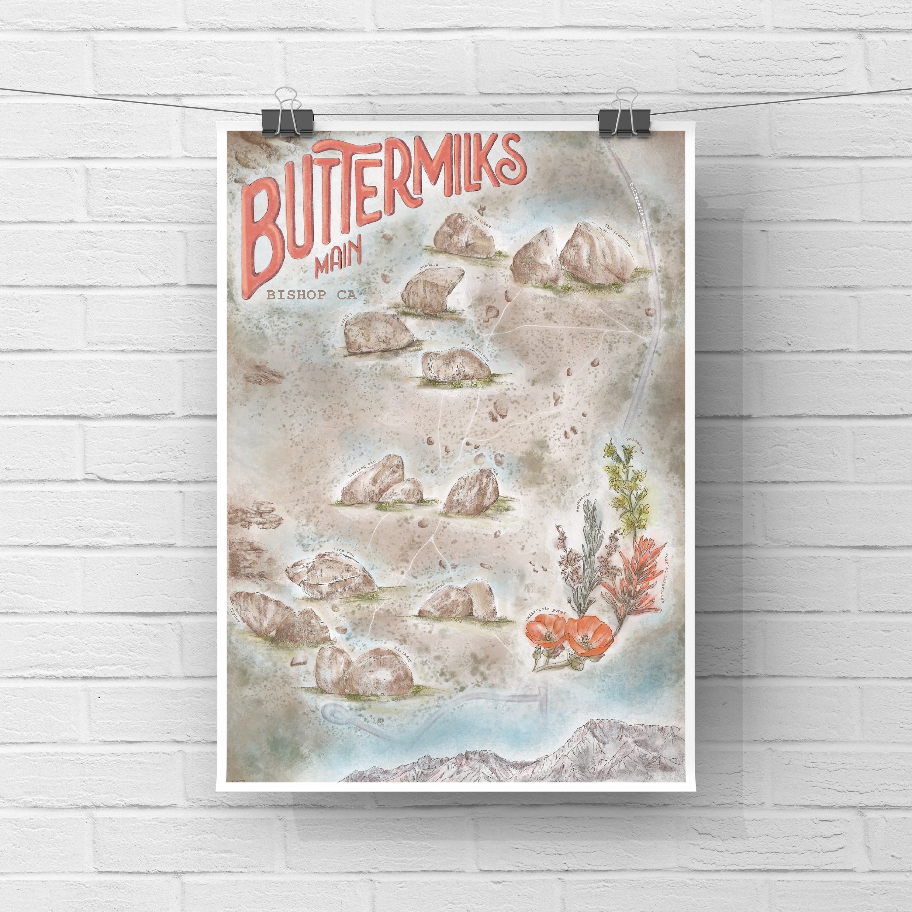 Buttermilks Main Bouldering Map - Etsy