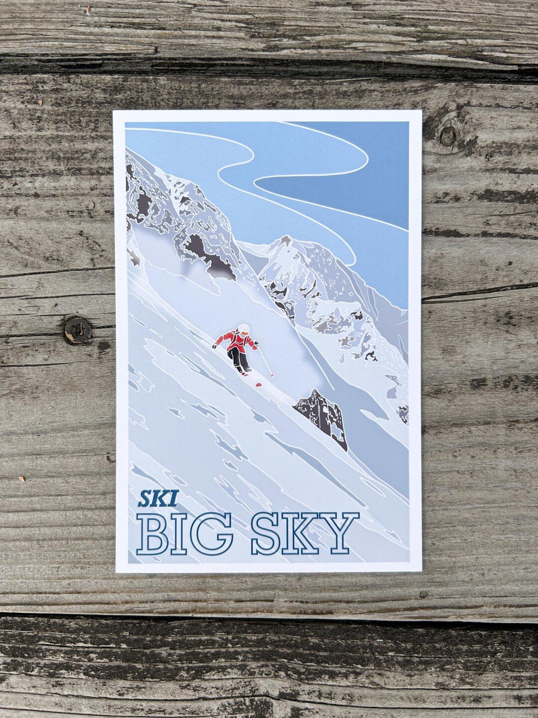 Ski Big Sky Postcard - Etsy