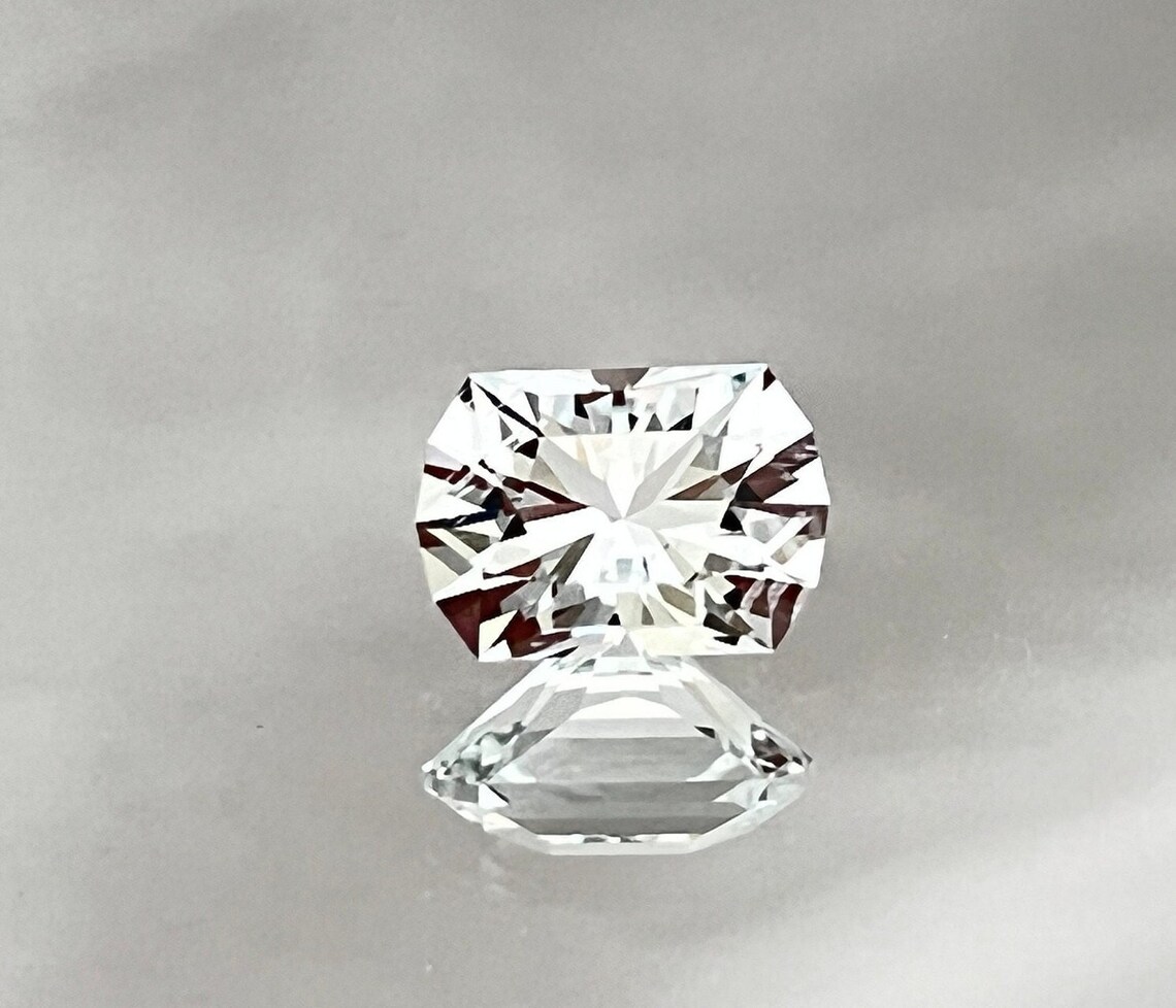 Natural Rectangle Goshenite Loose Gemstone, White Beryl Faceted ...