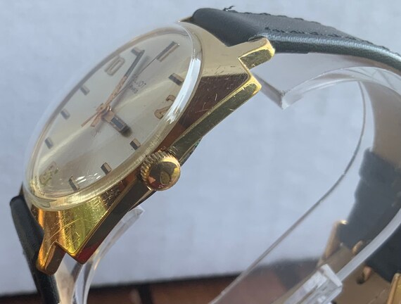 POLJOT 17 jewels dress wrist watch BIG gold plated - Gem