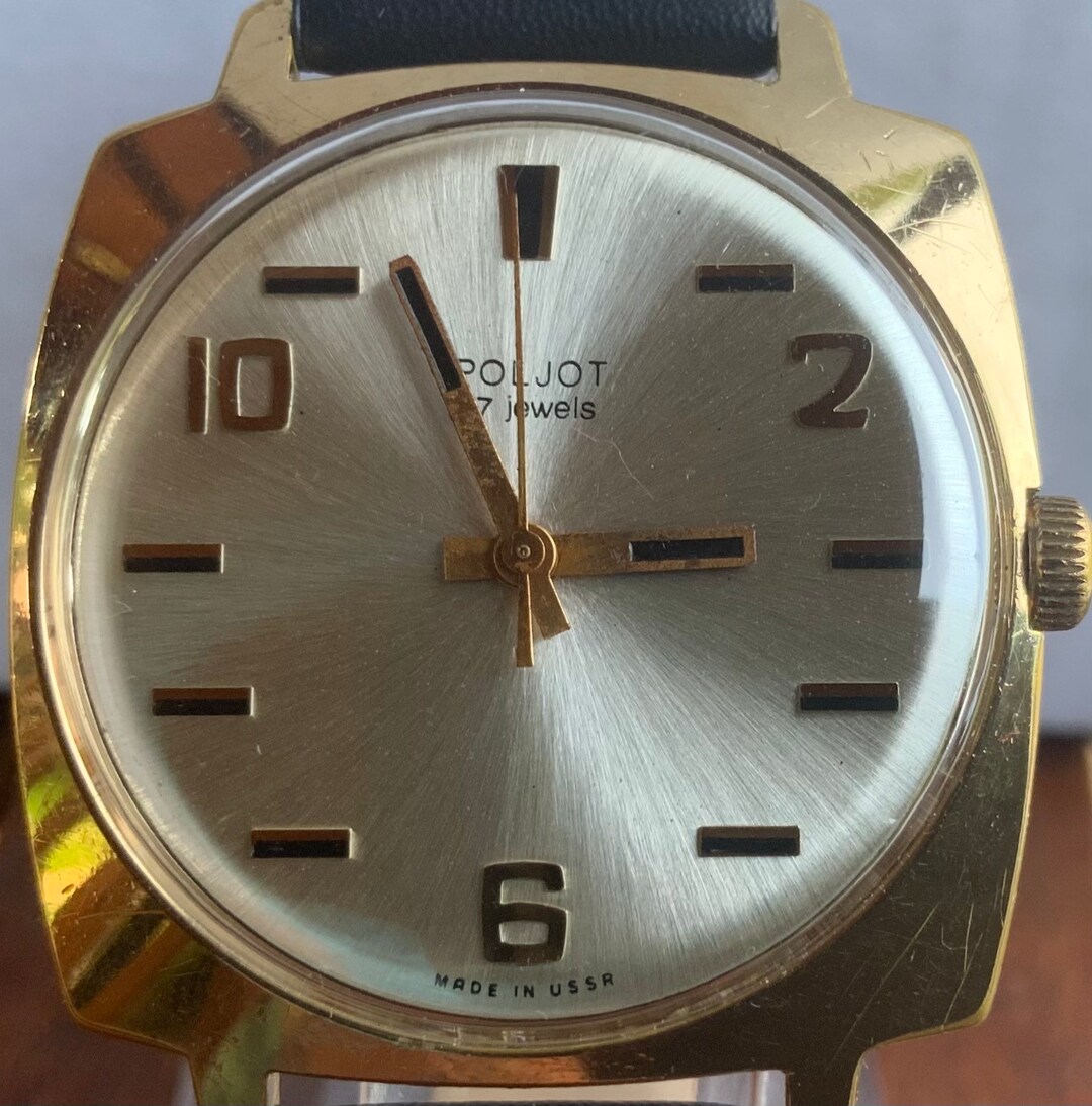 POLJOT 17 Jewels Dress Wrist Watch BIG Gold Plated - Etsy