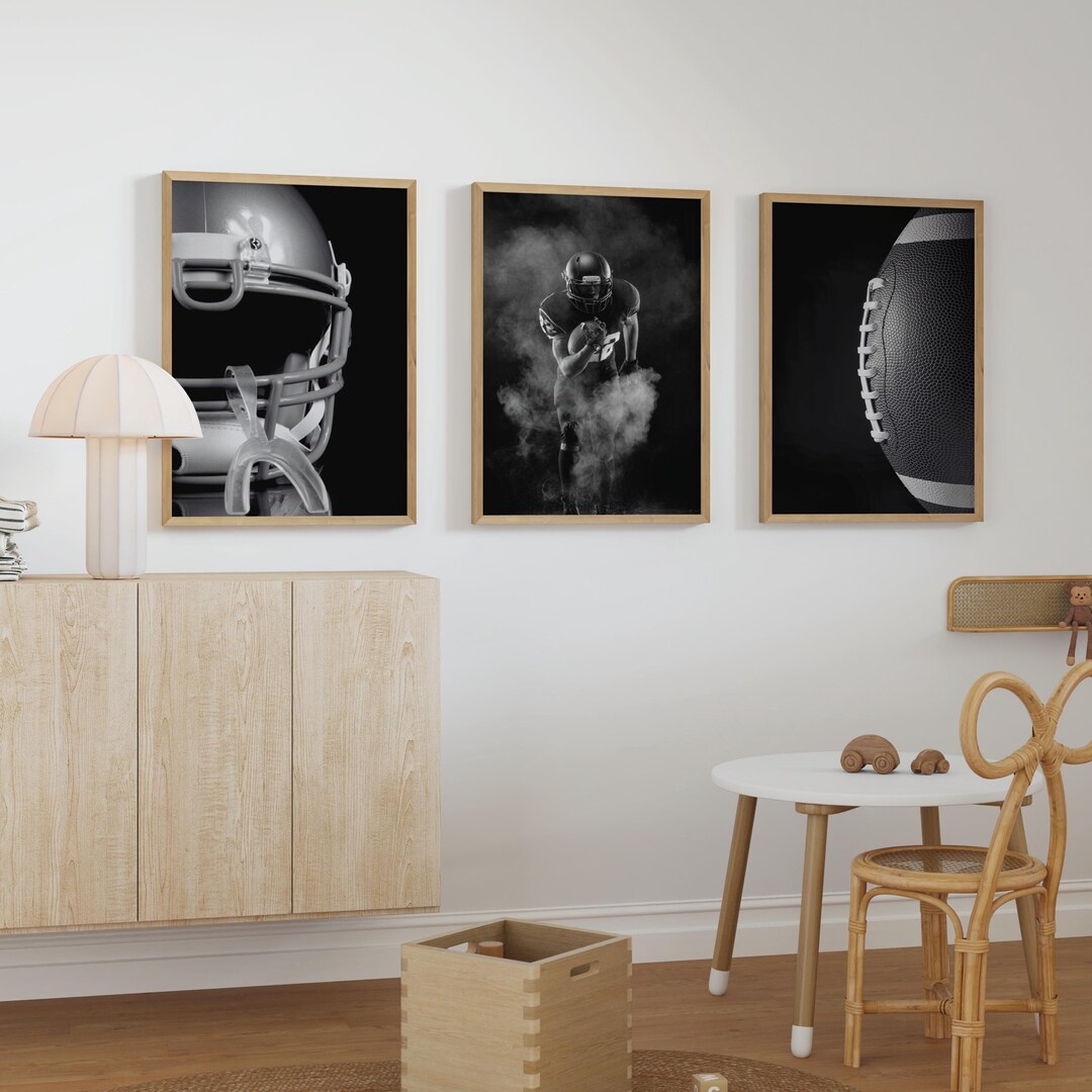 Unframed Triptych Football Art Poster Set | Sports Poster Set | Teen ...