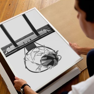 Triptych Framed Basketball Wall Art Framed Sports Poster Teen Room ...