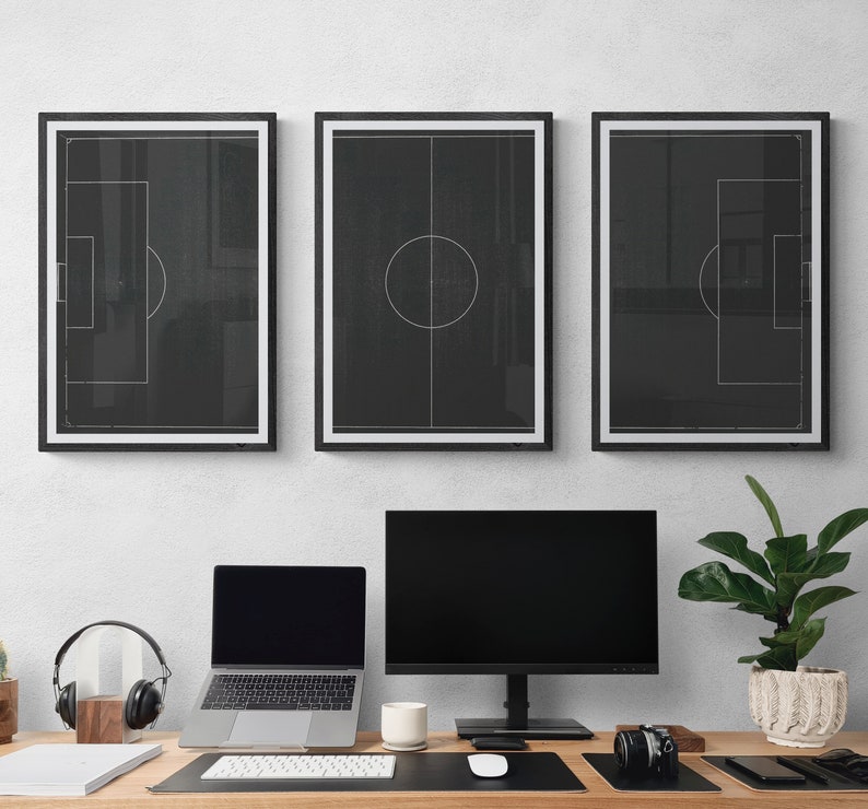 3 Piece Football Wall Art, Teen Boy Wall Art, Teen Boy Room Decor ...