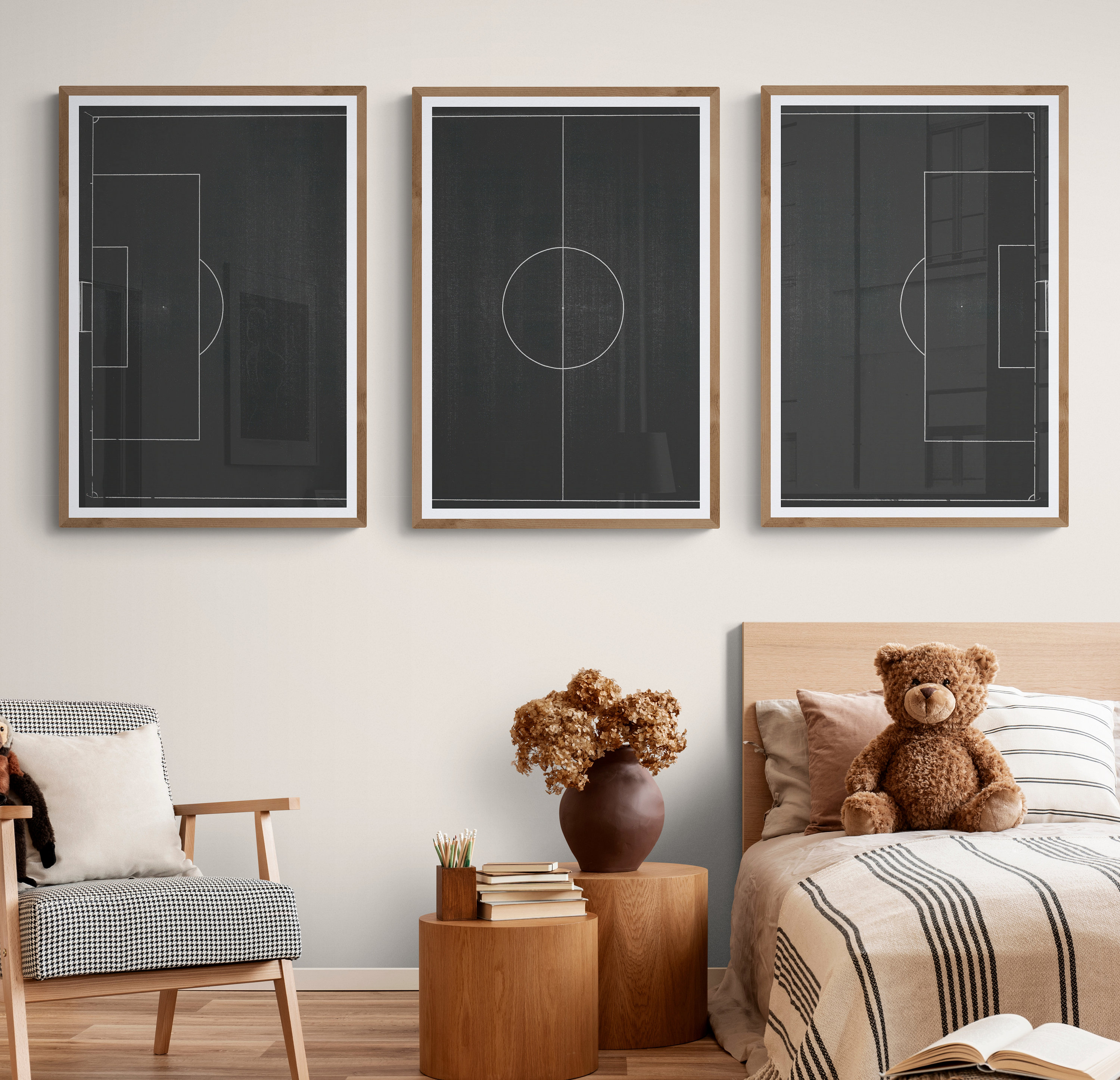 3 Piece Football Wall Art, Teen Boy Wall Art, Teen Boy Room Decor ...