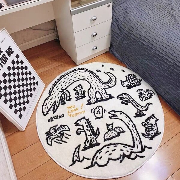 Circular Plush Floor Mat - Etsy