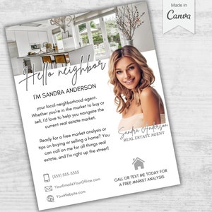 Hello Neighbor Flyer Real Estate Marketing Editable Canva Template Real ...