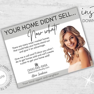 Real Estate Marketing Expired Listing FSBO Postcard Template Real ...